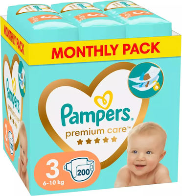 Pampers Premium Care Diapers with Adhesive No. 3 for 6-10kg 200pcs - AR ...