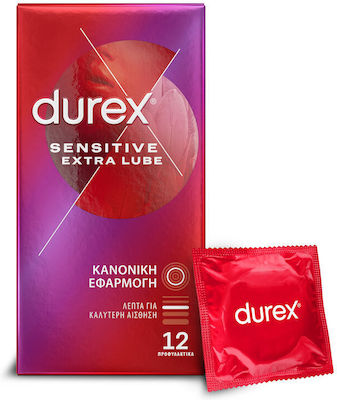 Durex Condoms Sensitive Extra Lube Thin 12pcs - AR Pharmacy.gr